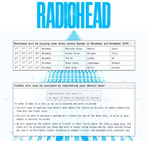Radiohead anuncian gira europea en 2025 conciertos en Madrid, Bolonia ...